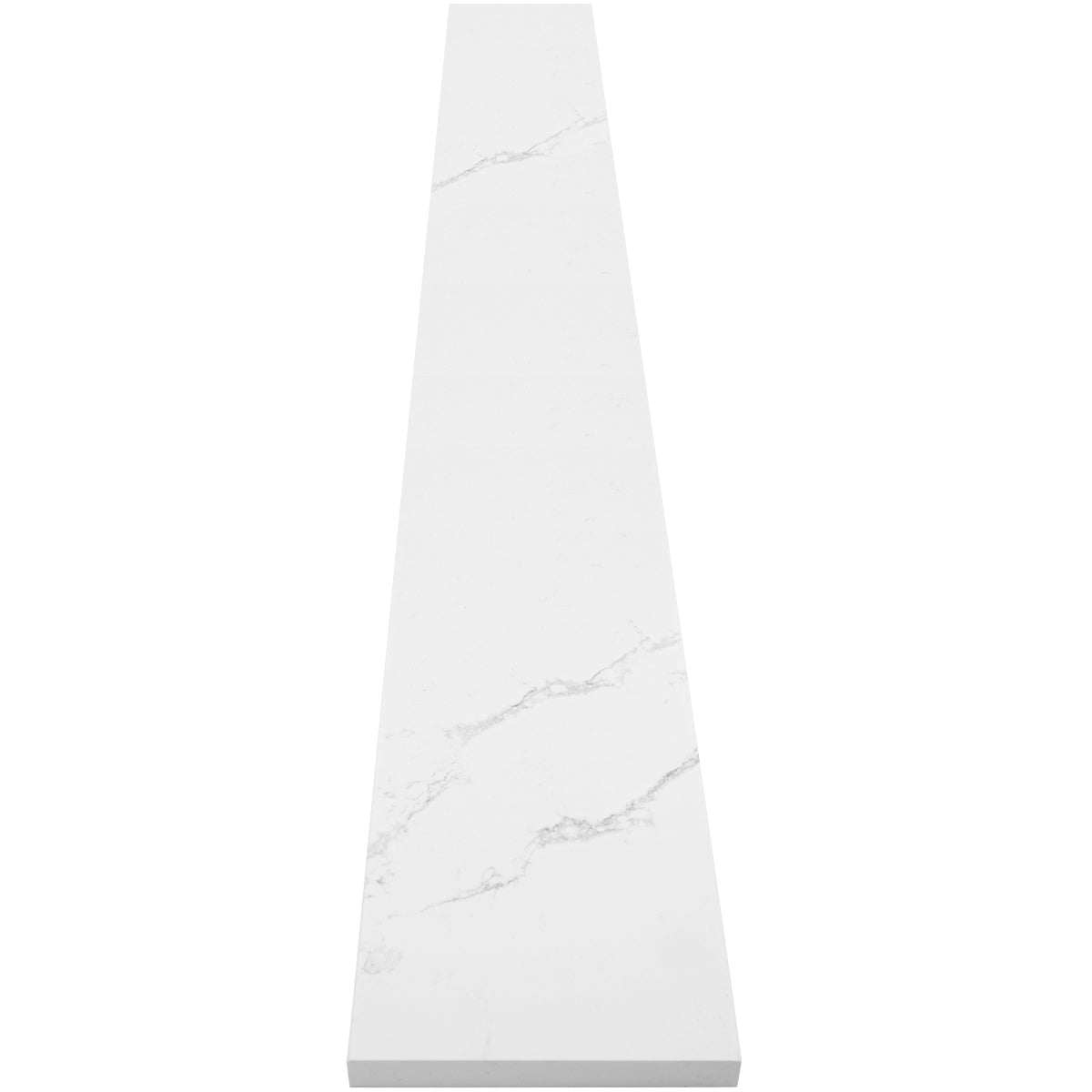 Calacatta Stone Shower Curb - Durable White Quartz with Polished Finish ...